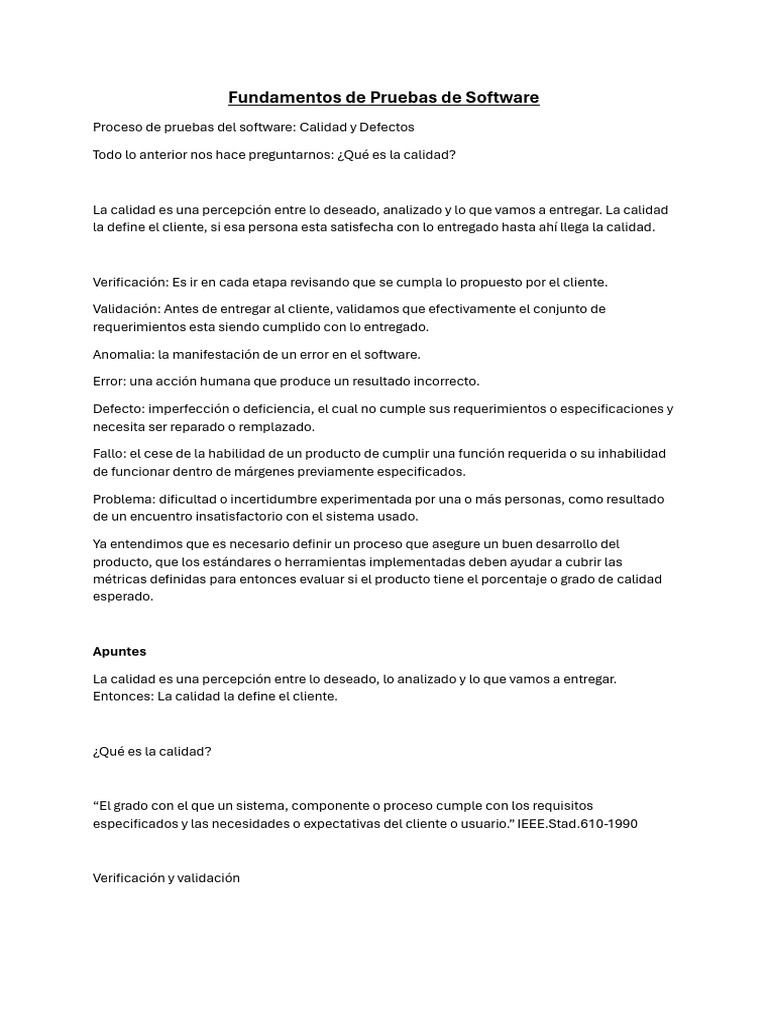 Fundamentos de Pruebas de Software | PDF | Software | Pruebas de software