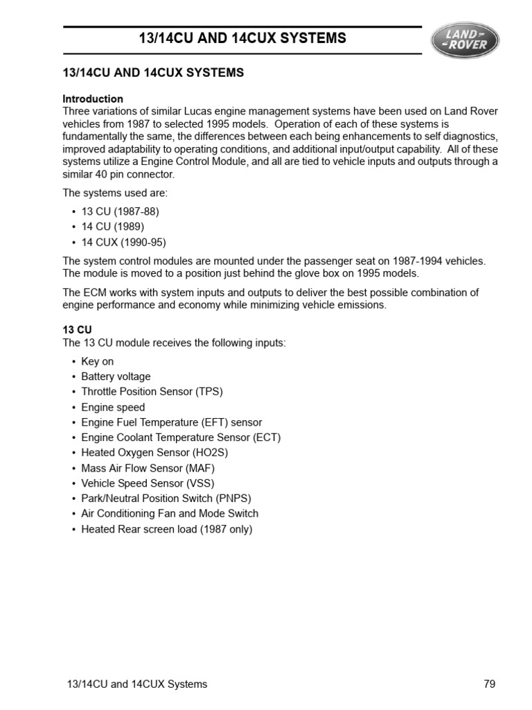 1314CU - 14CUX - Systems Info | PDF | Throttle | Thermostat