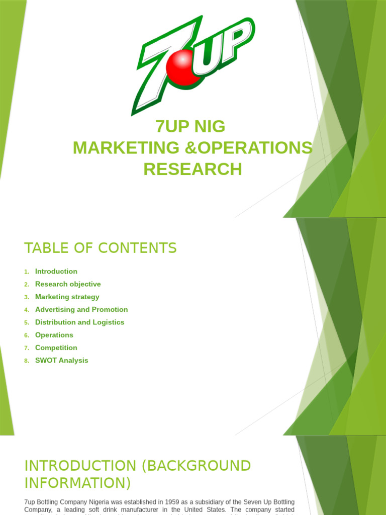7up Nig - Marketing - and - Operations | PDF | Brand | Marketing