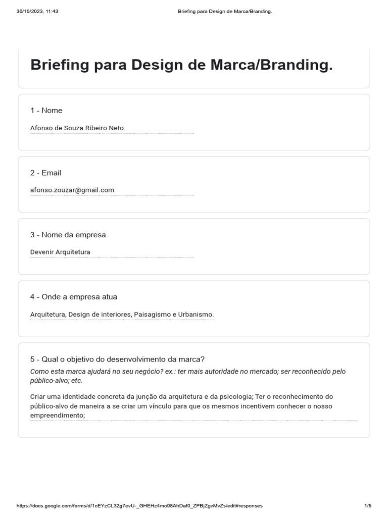 Briefing para Design de Marca - Branding | PDF | Marca | Gestão de marcas