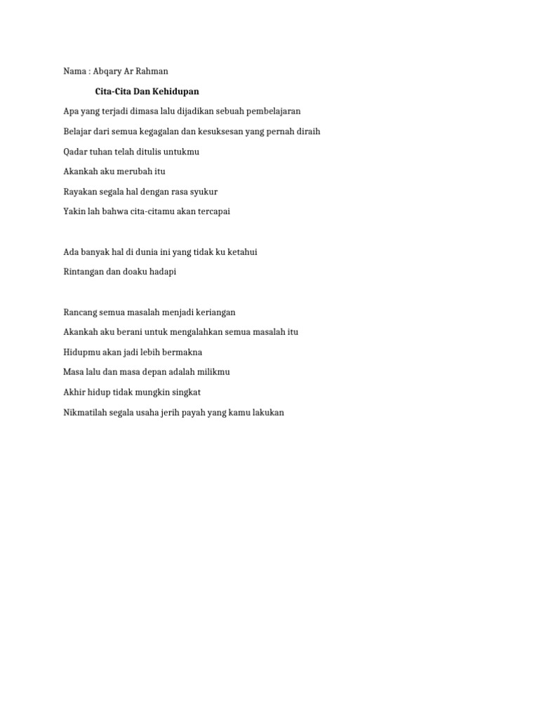 Puisi Akrostik Siswa | PDF