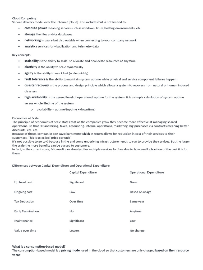 Azure AZ-900 Cheat Sheet | PDF | Cloud Computing | Microsoft Azure