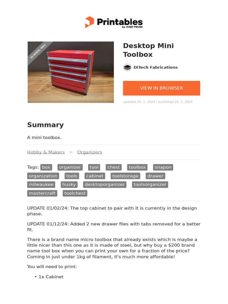 Desktop Mini Toolbox | PDF | Art