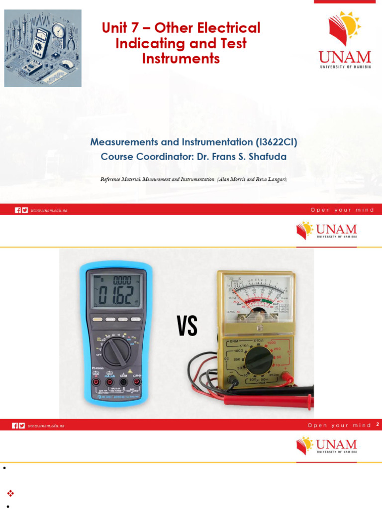 Unit 7 - Other Electrical Indicating and Test Instruments | PDF ...