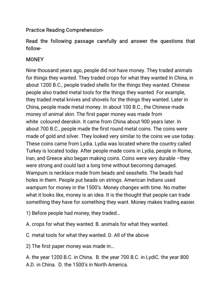 History of Money and Trade Practices | PDF | Foreign Language Studies