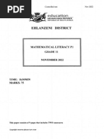 Mathematical Literacy Maths LIT NSC P1 QP Sept 2022 Eng | PDF | Value ...