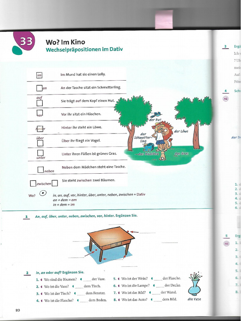 A2 Linie 1 L. 2 Wechselpräpositionen Mit Dativ | PDF
