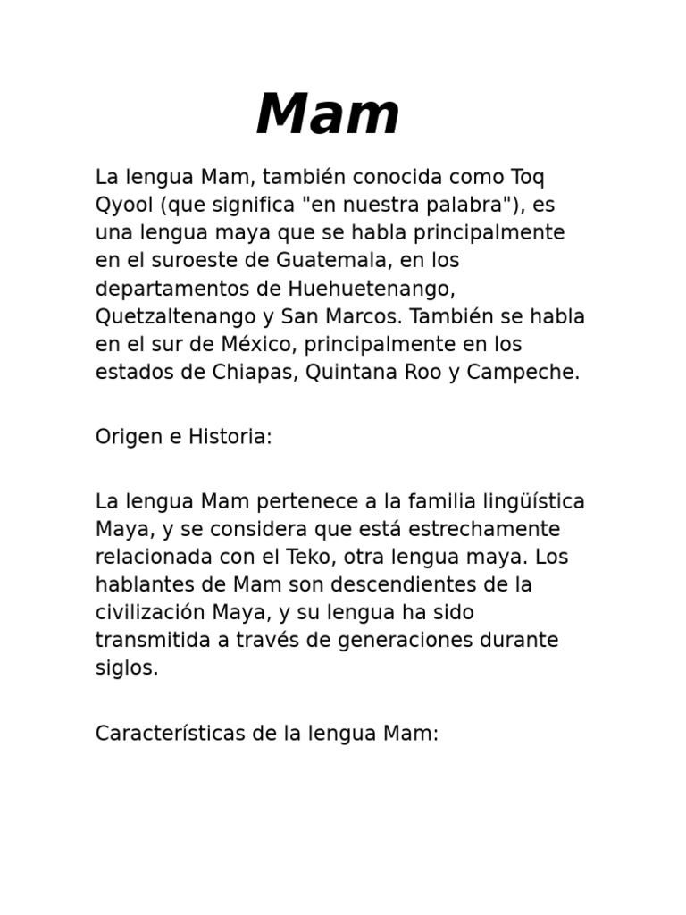 Mam | PDF | Comunicación humana | Lingüística