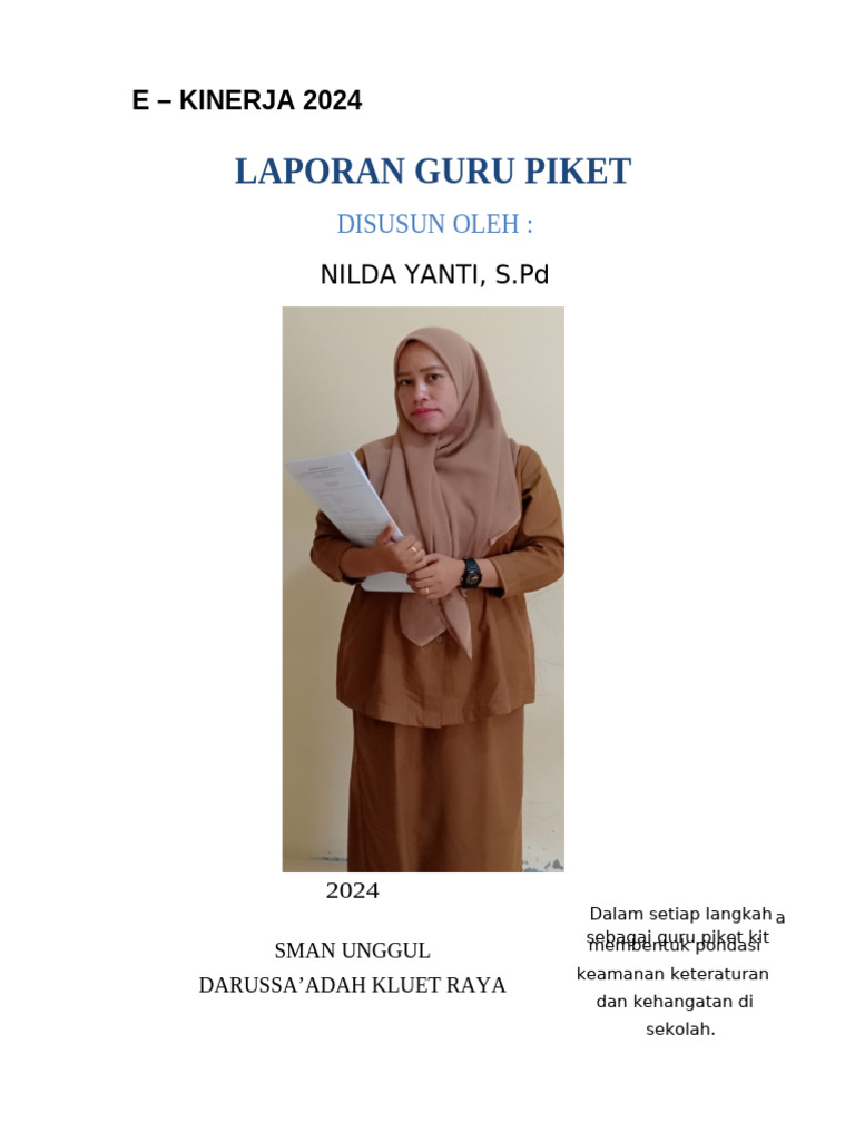 Laporan Piket Nilda Yanti 2024 SK Tugas PMM | PDF