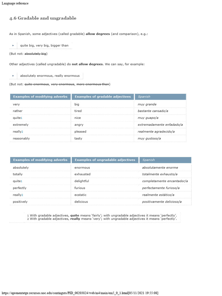 Gradabke and Ungradable | PDF | Language Arts & Discipline
