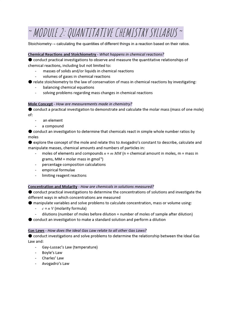chem mod 2 | PDF | Mole (Unit) | Gases