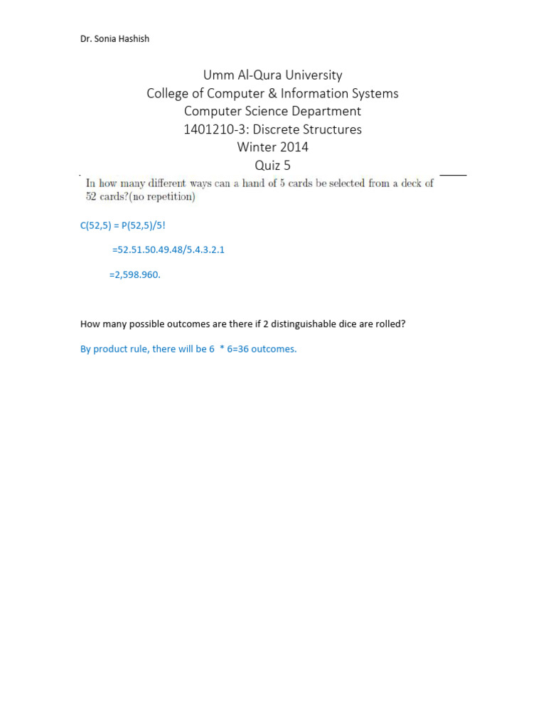 Quiz 5 G1 AnswerModel | PDF