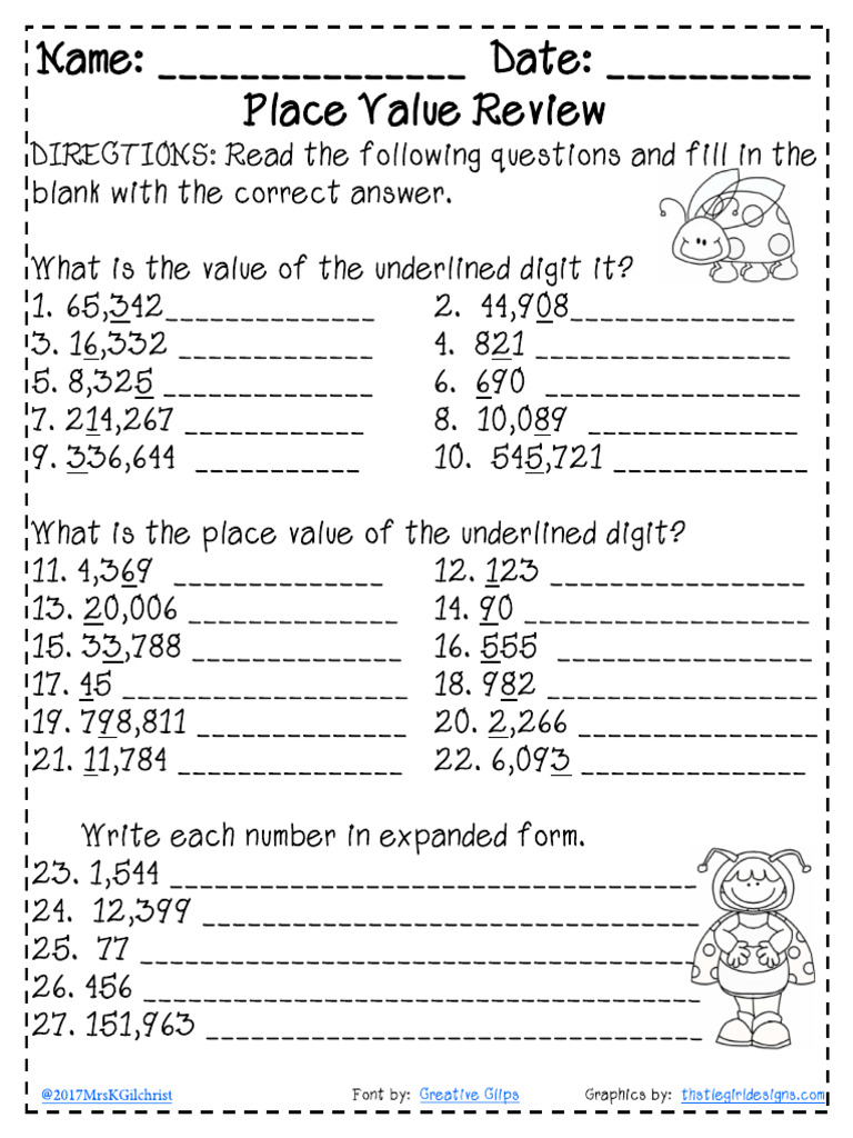 Place-Value - REVIEW | PDF