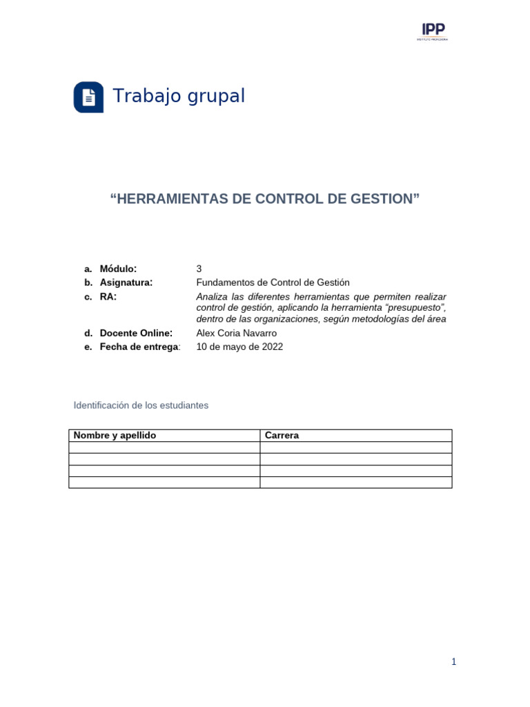 TG - M3 - Fundamentos de Control de Gestion | PDF | Business | Outsourcing