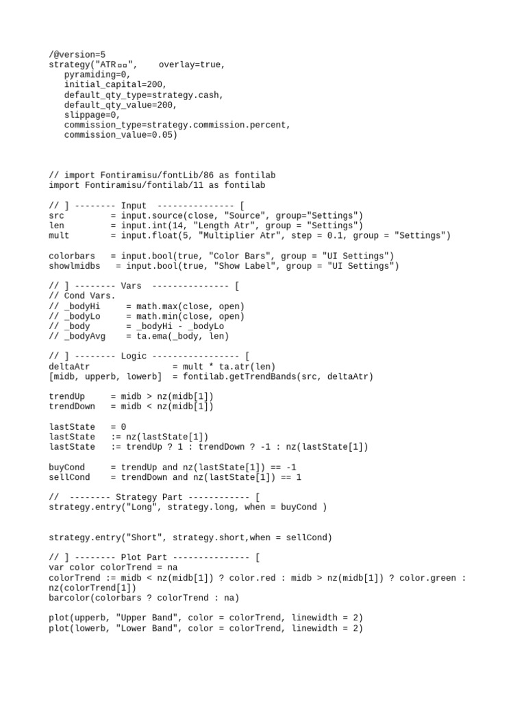 ATR Channel Trading Script | PDF | Teaching Methods & Materials