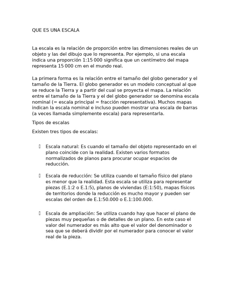 Tipos de Escalas en Representación Gráfica | PDF | Estudios de idiomas ...
