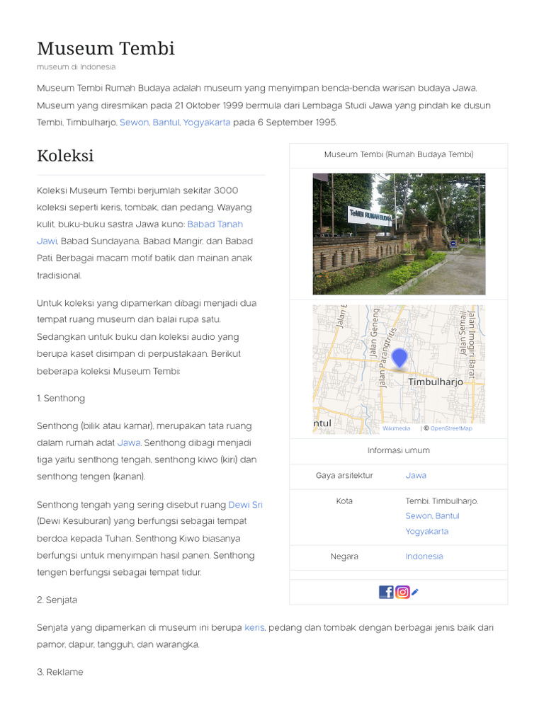 Koleksi Senthong di Museum Tembi | PDF | Ilmu Sosial | Perjalanan