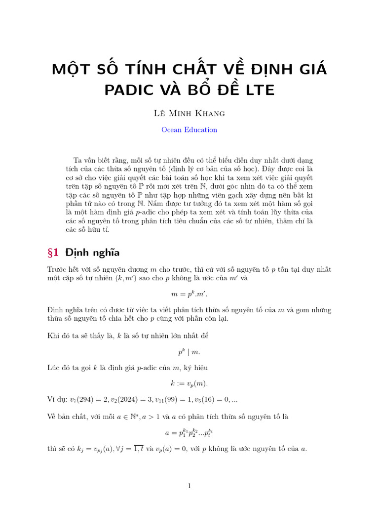 Định Giá P Adic | PDF
