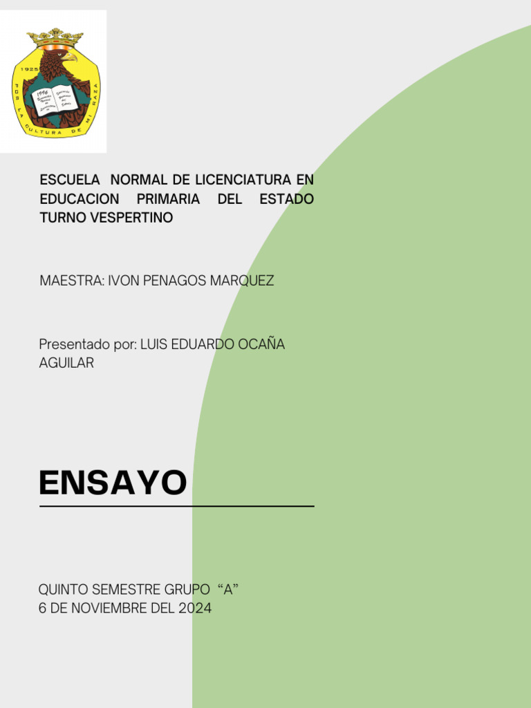 Portada de Ensayo Profesional Dinámico Verde Lima Negro | PDF