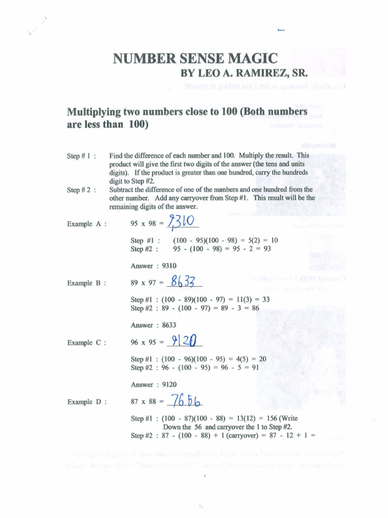 Number Sense Magic | PDF