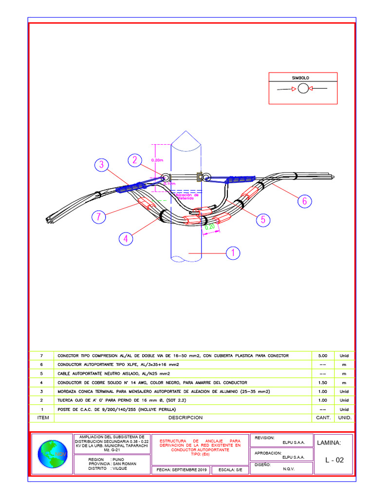 Estructura de Anclaje para Red Eléctrica | PDF