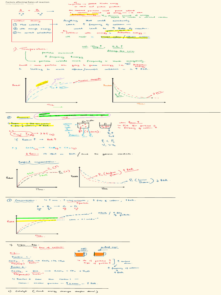 Factors Affecting Rates of Reaction | PDF
