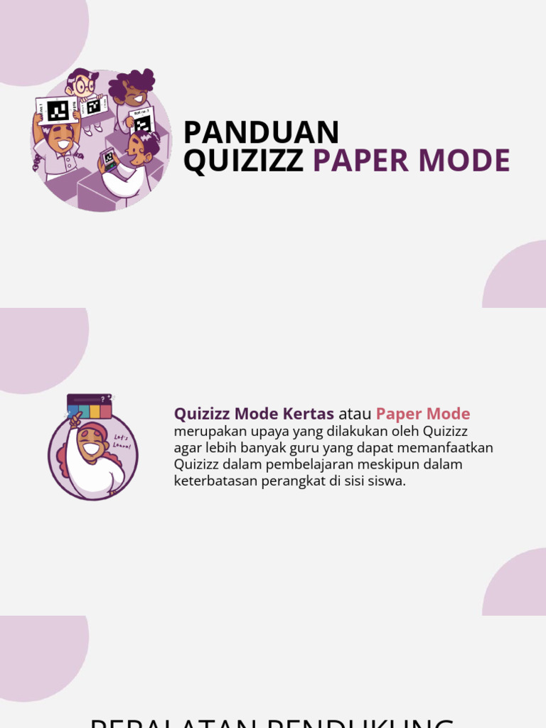 Panduan Penggunaan Quizizz Mode Kertas | PDF