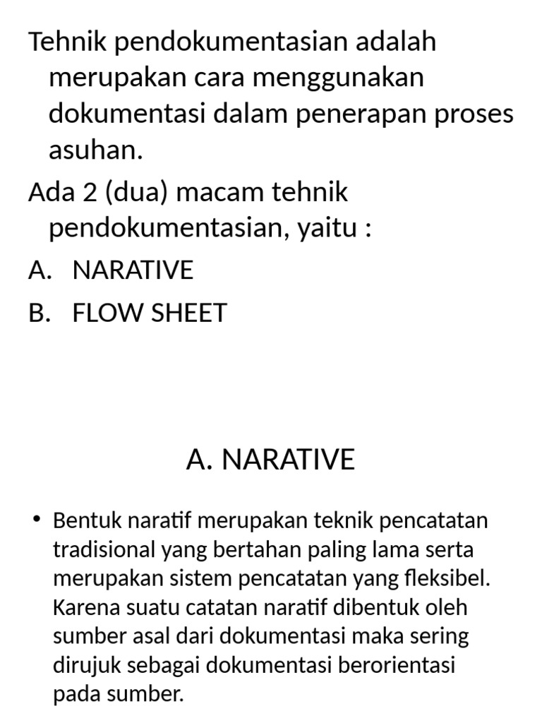 Dokumentasi Naratif Dan Flowsheet | PDF