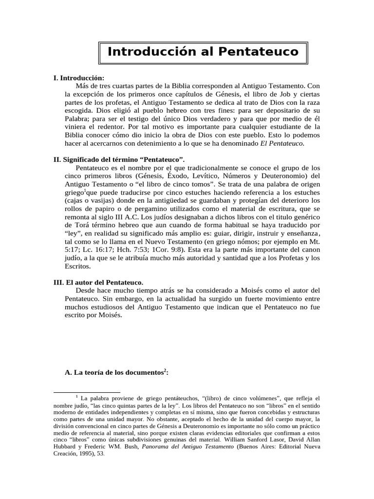 Introducción Al Pentateuco | PDF | Tora | Viejo Testamento