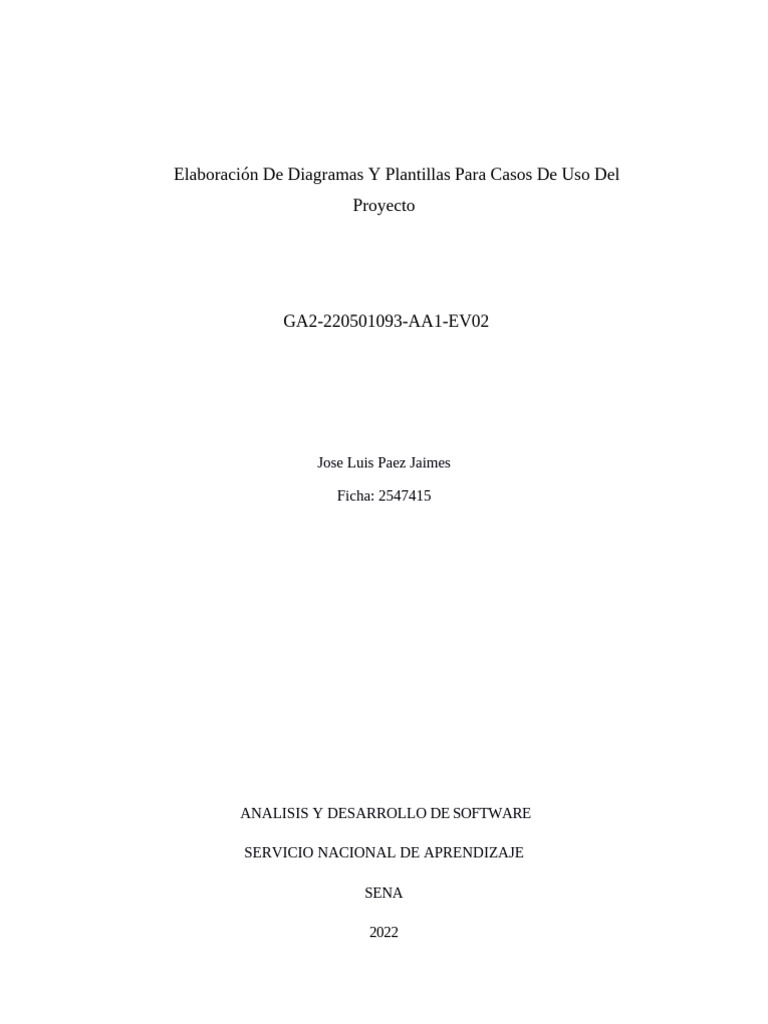 Casos de USO Jose SENA | PDF
