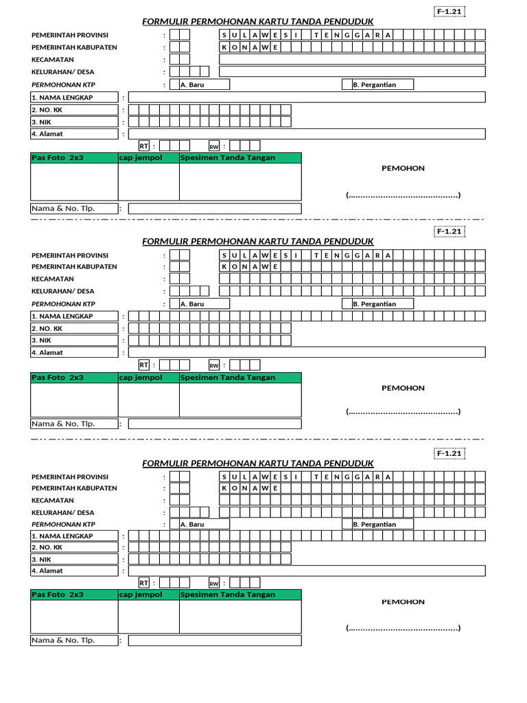 Formulir KTP | PDF