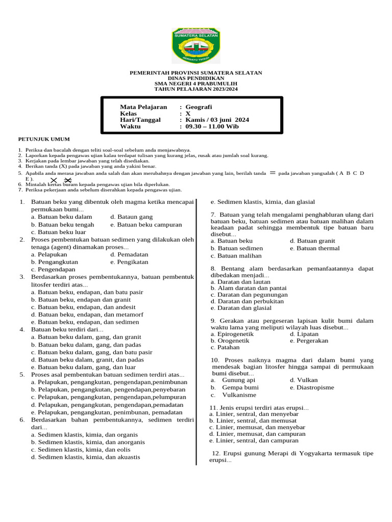 Soal Geo KLS X.genap | PDF | Sains & Matematika