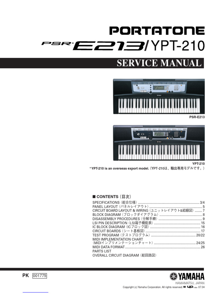 Teclado PSR E203 | PDF | Electrical Connector | Printed Circuit Board
