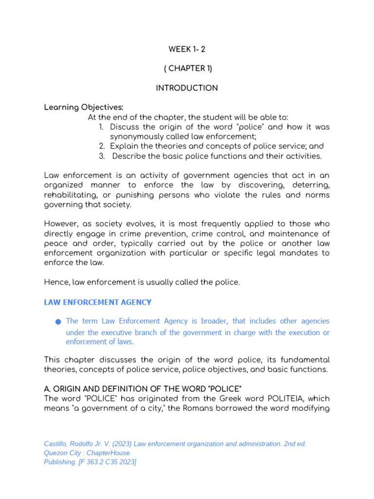 Lea1 Notes Arranged | PDF | Police | Leadership