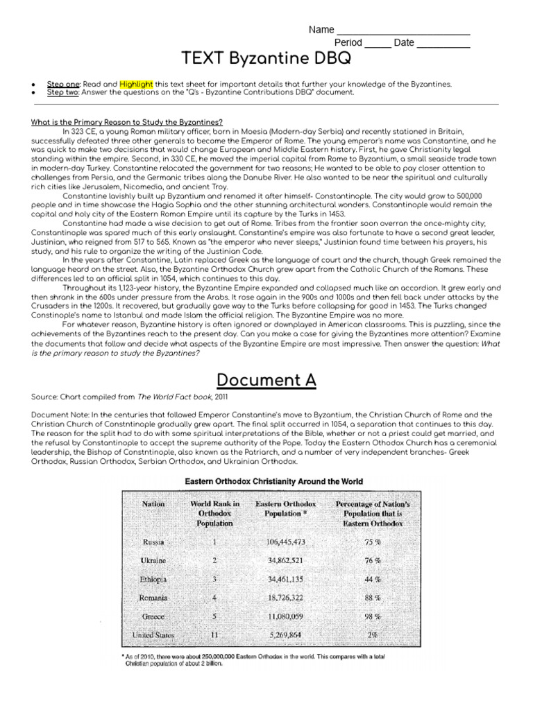 Byzantine Empire Study Guide | PDF | Byzantine Empire | Constantinople