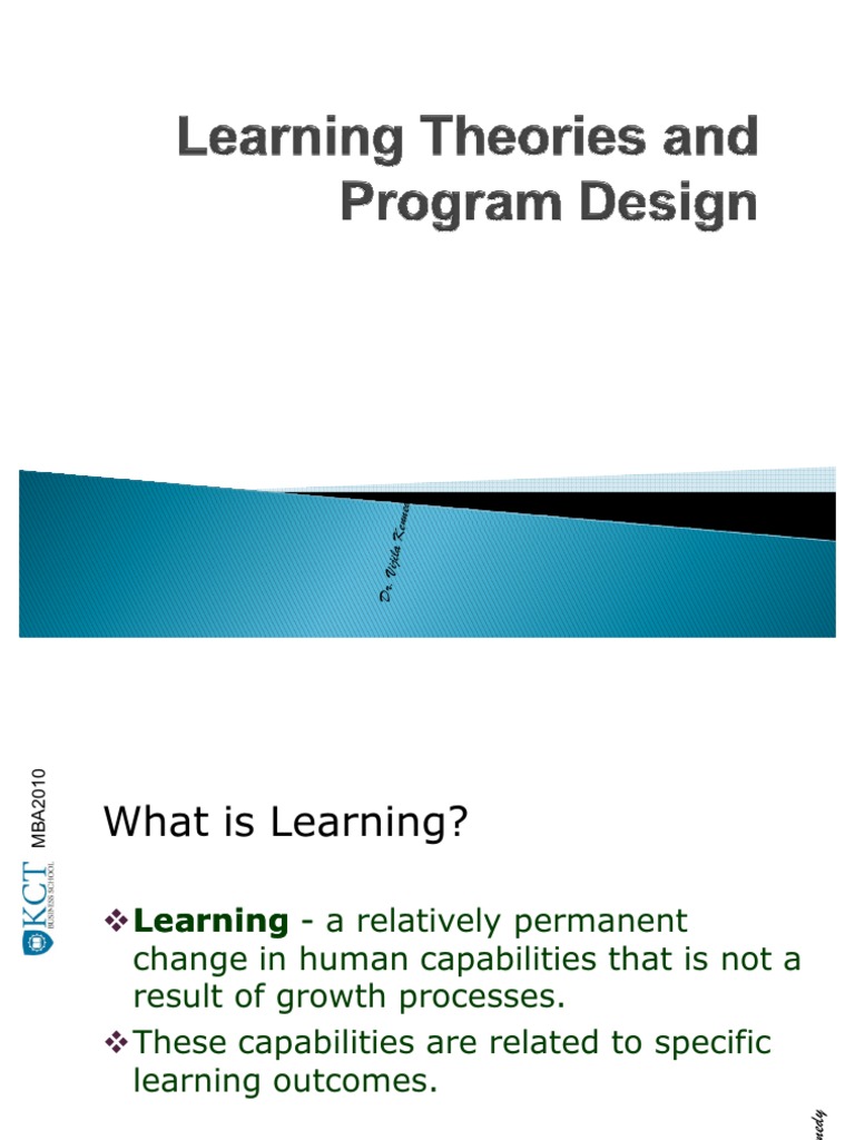 Learning Theories and Program Design | PDF | Goal Setting | Motivation