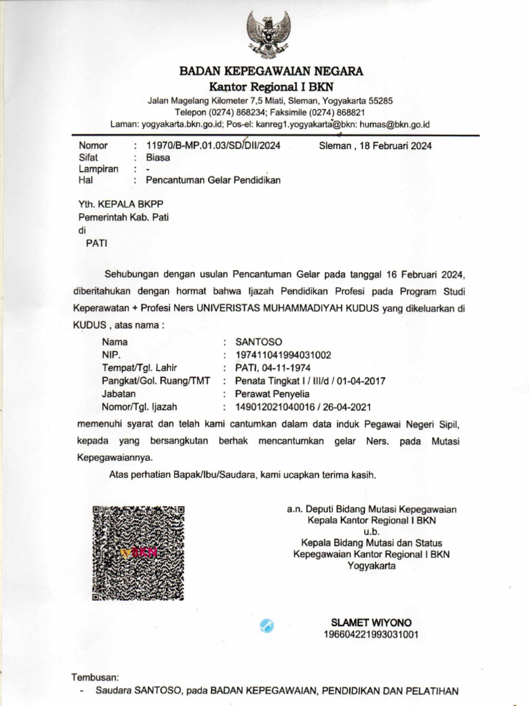 Ijin Gelar - Ners | PDF