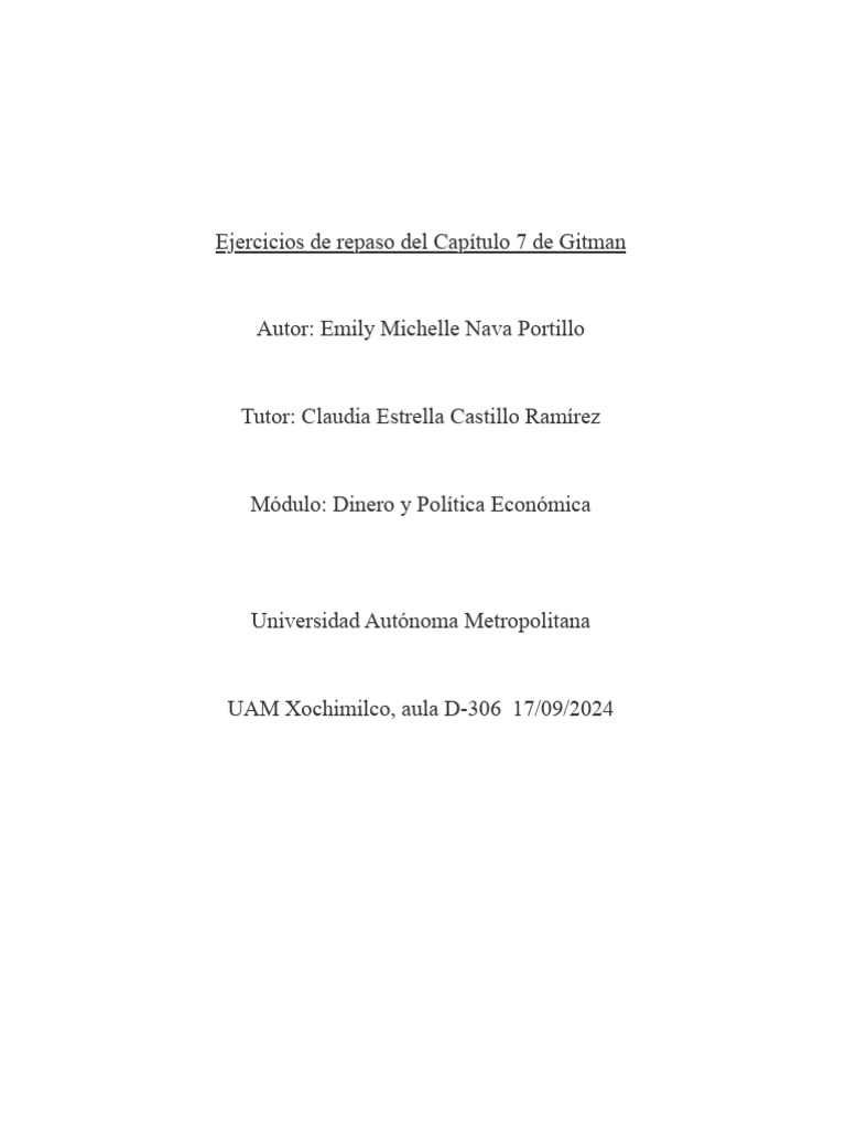 Ejercicios 1-24 Capítulo 7 Gitman Compressed | PDF | Compartir (Finanzas) | Inversiones