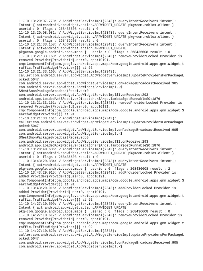 Appwidget History Log1 | PDF | Embedded Linux Distributions | Mobile Linux