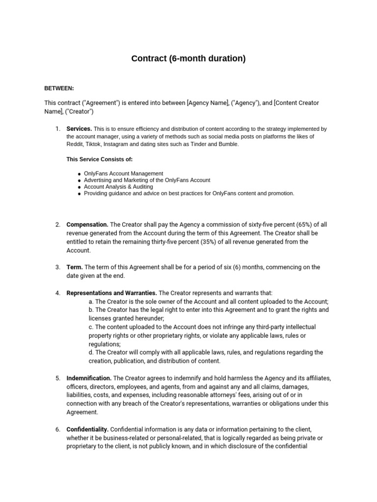 Ofm Contract Docs | PDF | Confidentiality | Indemnity