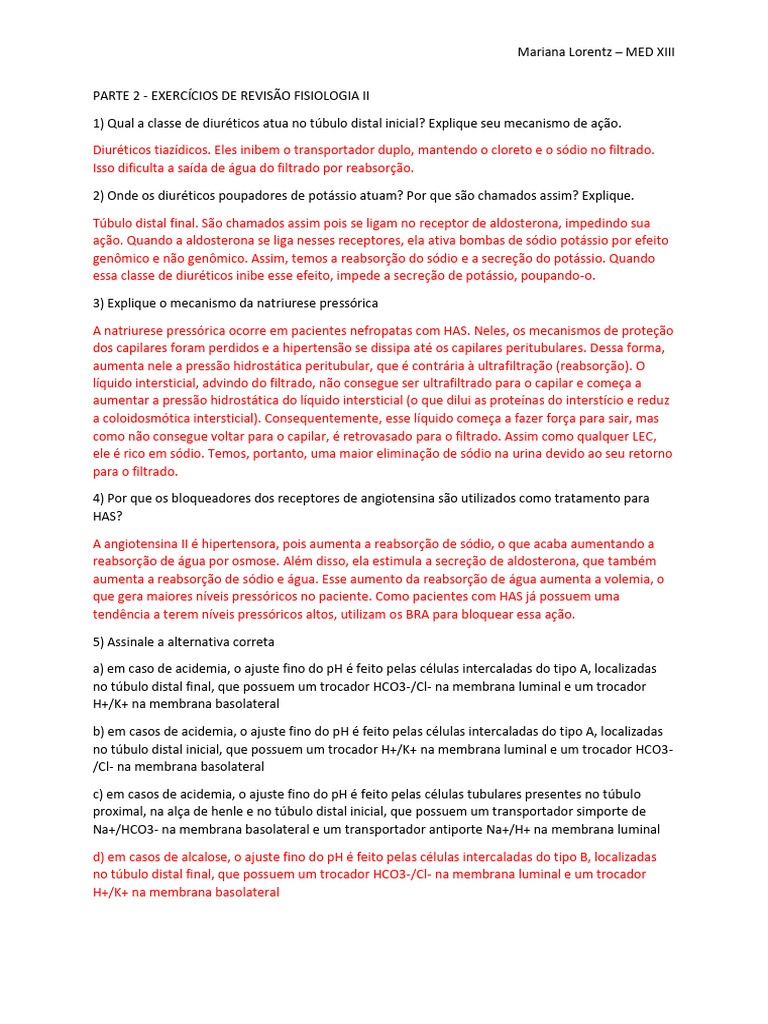 Exerc Respondidos Fisio 2 PT 2 | PDF | Bem-estar