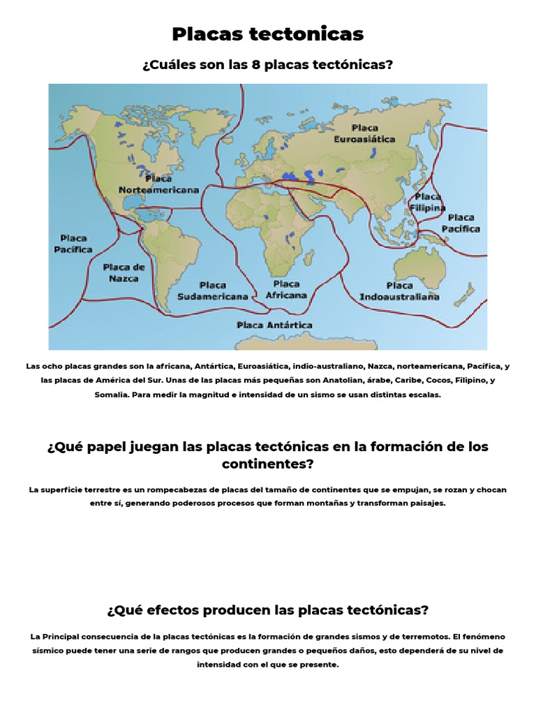 Placas Tectonicas | PDF | Placas tectónicas | Temblores