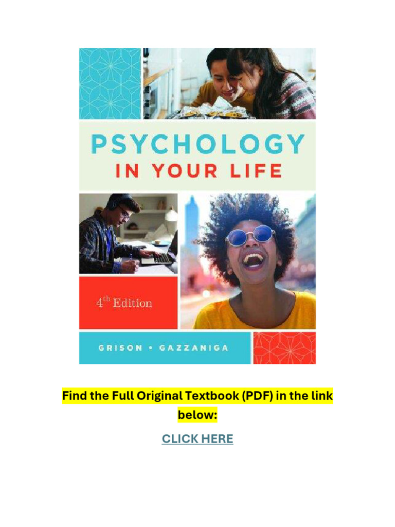Psychology in Your Life 4th Edition Textbook | PDF | Psychology ...
