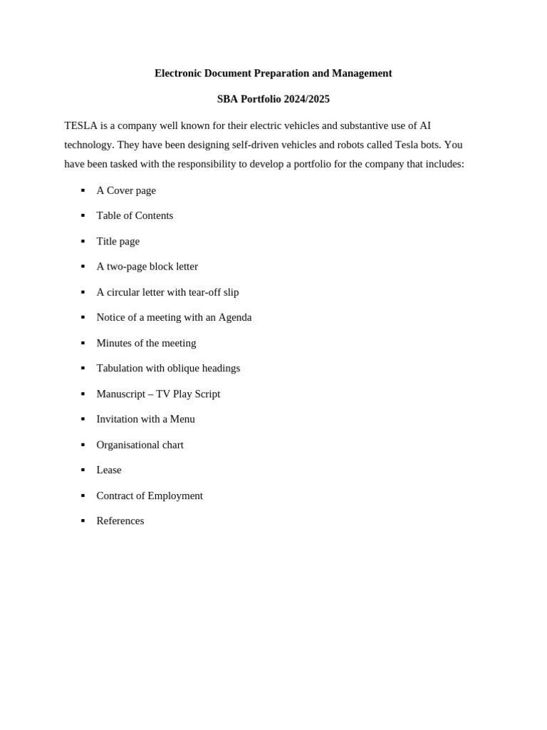 Electronic Document Preparation and Management PORTFOLIO | PDF