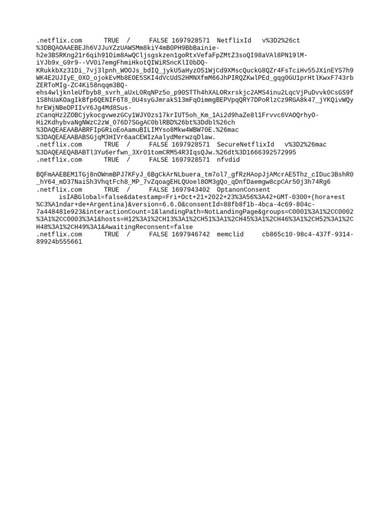 Netflix Cookie Data | PDF