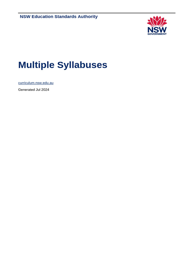 NESA - Syllabuses (ES1) | PDF | Nonverbal Communication | Communication