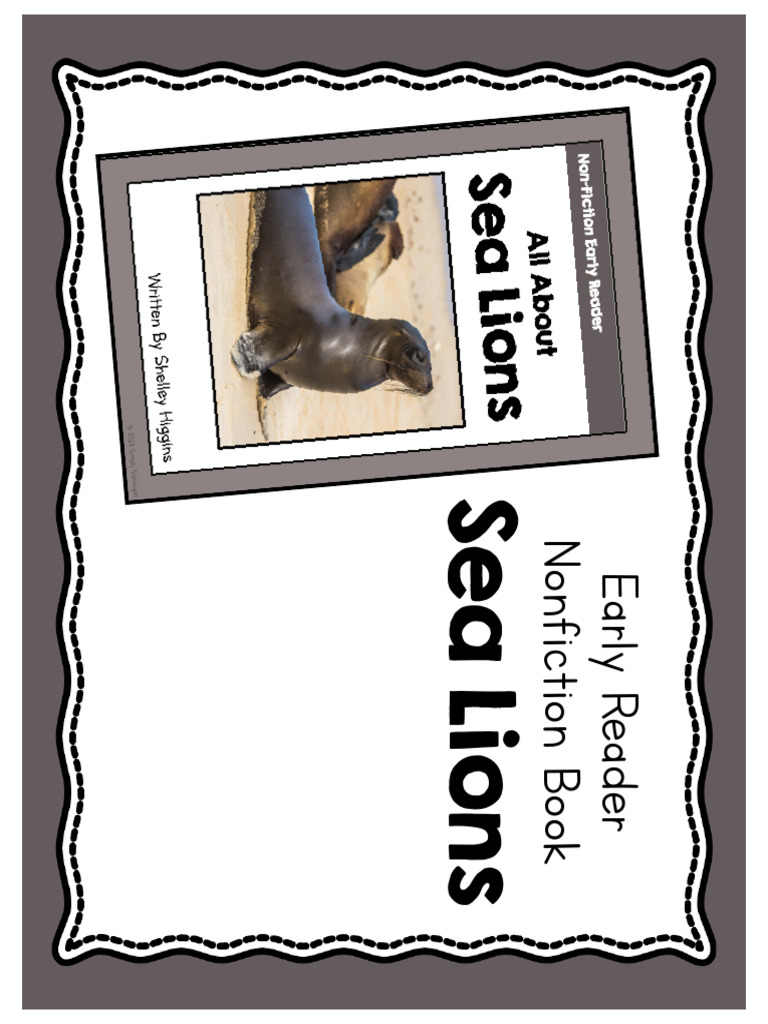 TeachSimple - Sea Lion Early Reader Nonfiction Book | PDF | Pinniped ...