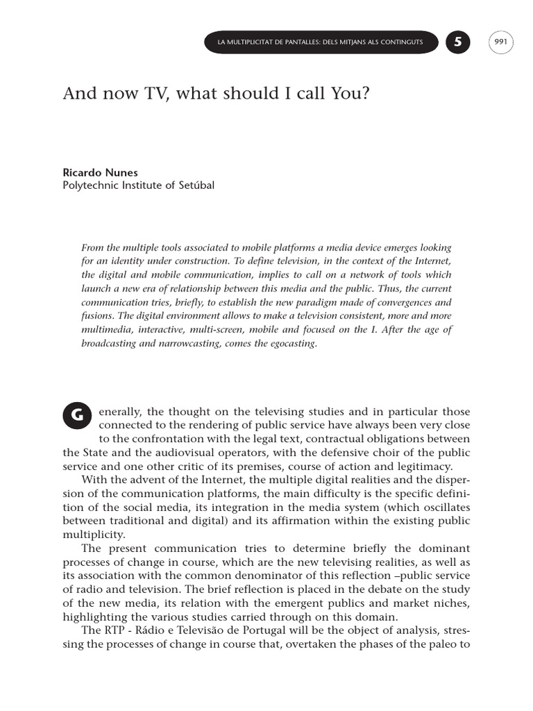2 Nunes What Should I Call You 2009 | PDF | Digital Television ...