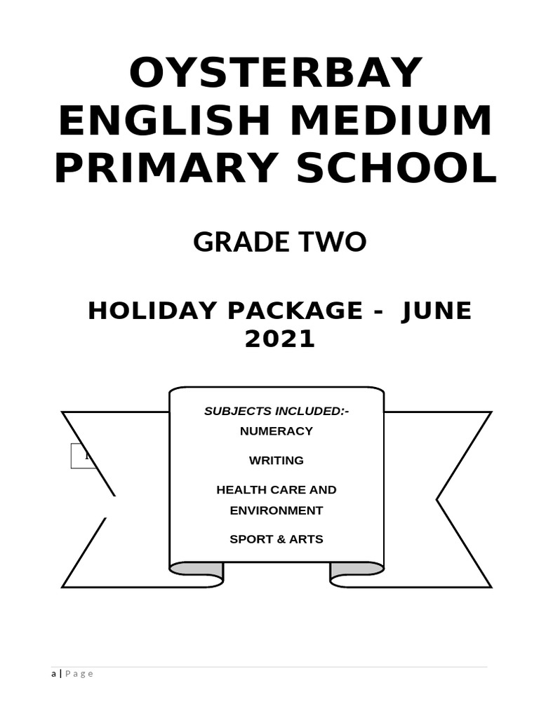 Grade Two Holiday Package June 2021 | PDF | Hiv/Aids