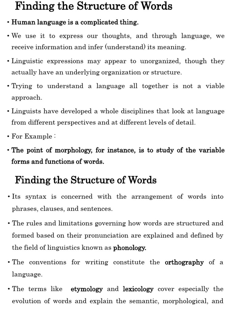 Understanding Word Structure | PDF | Morphology (Linguistics) | Word